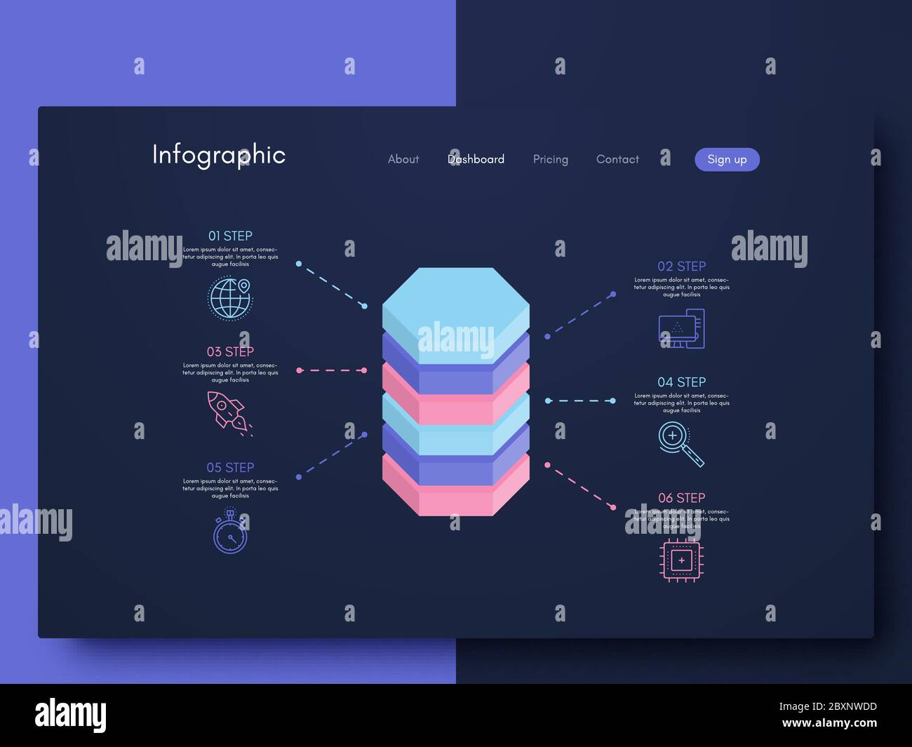 Vector graphic infographics. Template for creating mobile applications ...