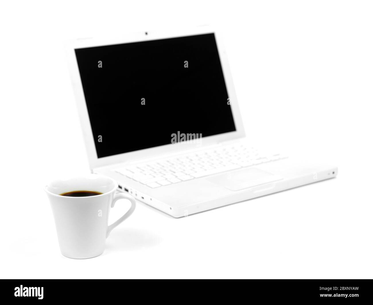 Black coffee laptop black background Cut Out Stock Images & Pictures ...