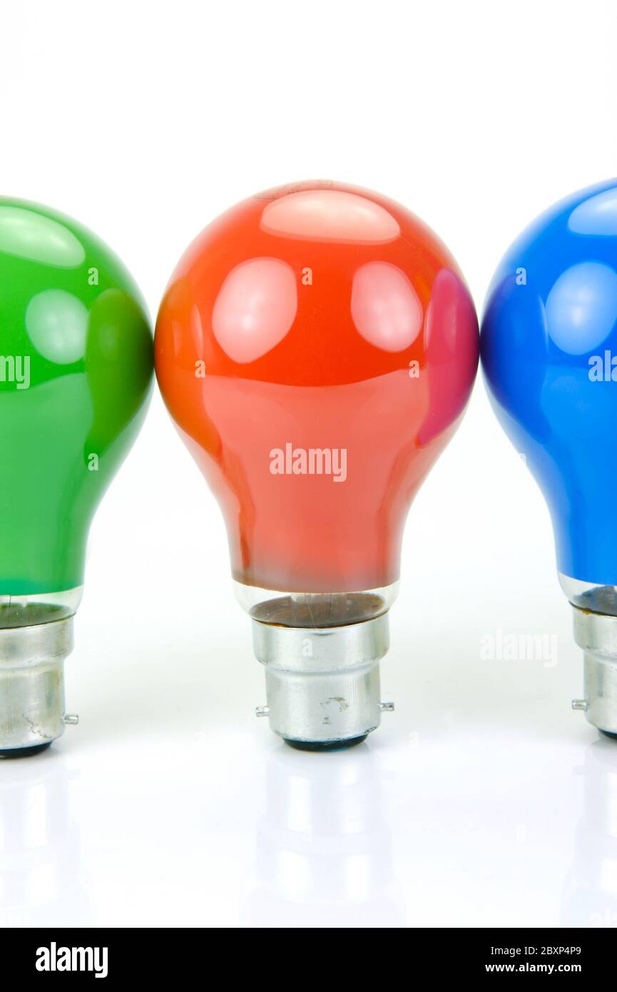 Colored Light Bulbs Stock Photo - Alamy