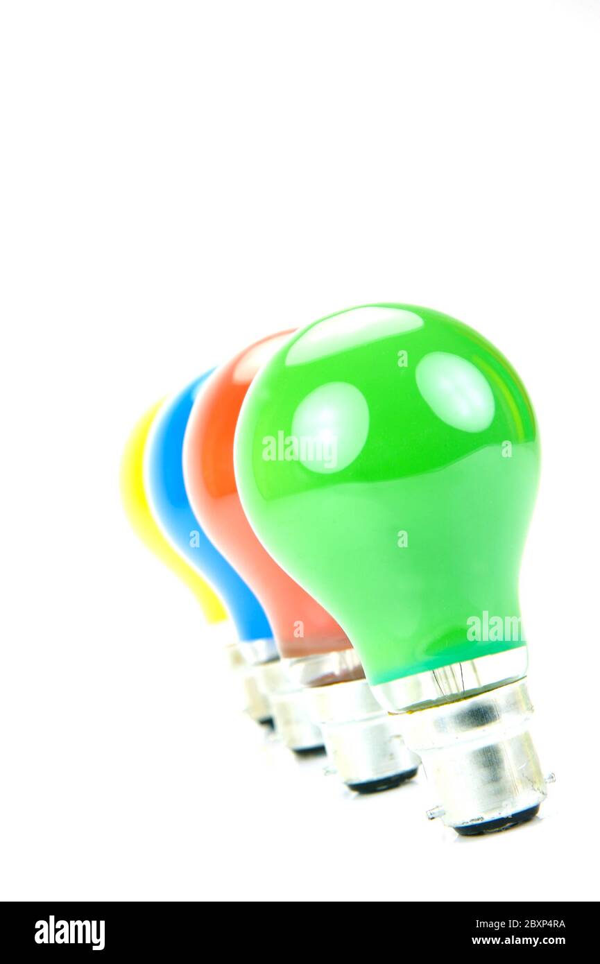Colored Light Bulbs Stock Photo - Alamy
