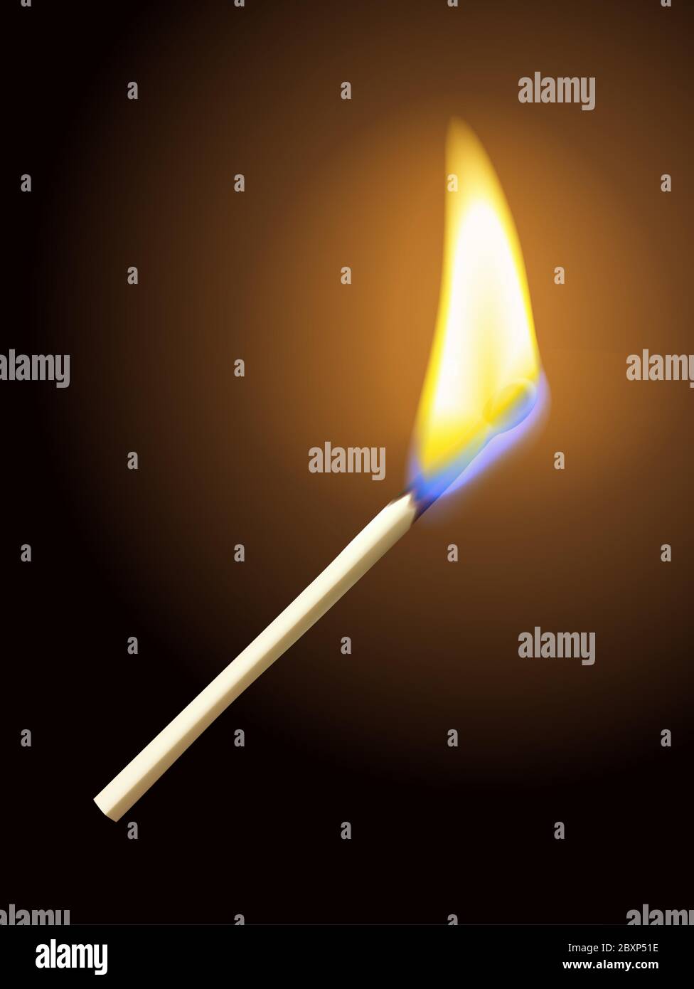 Realistic burning match on dark background Stock Vector Image & Art - Alamy