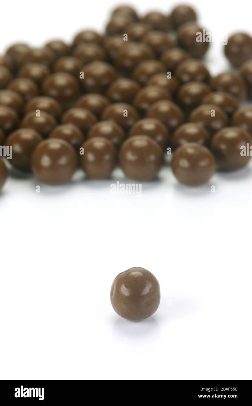 Chocolate Coated Balls Stock Photo - Alamy