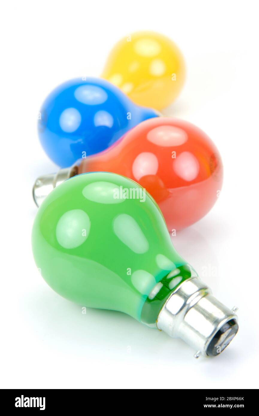 Colored Light Bulbs Stock Photo - Alamy