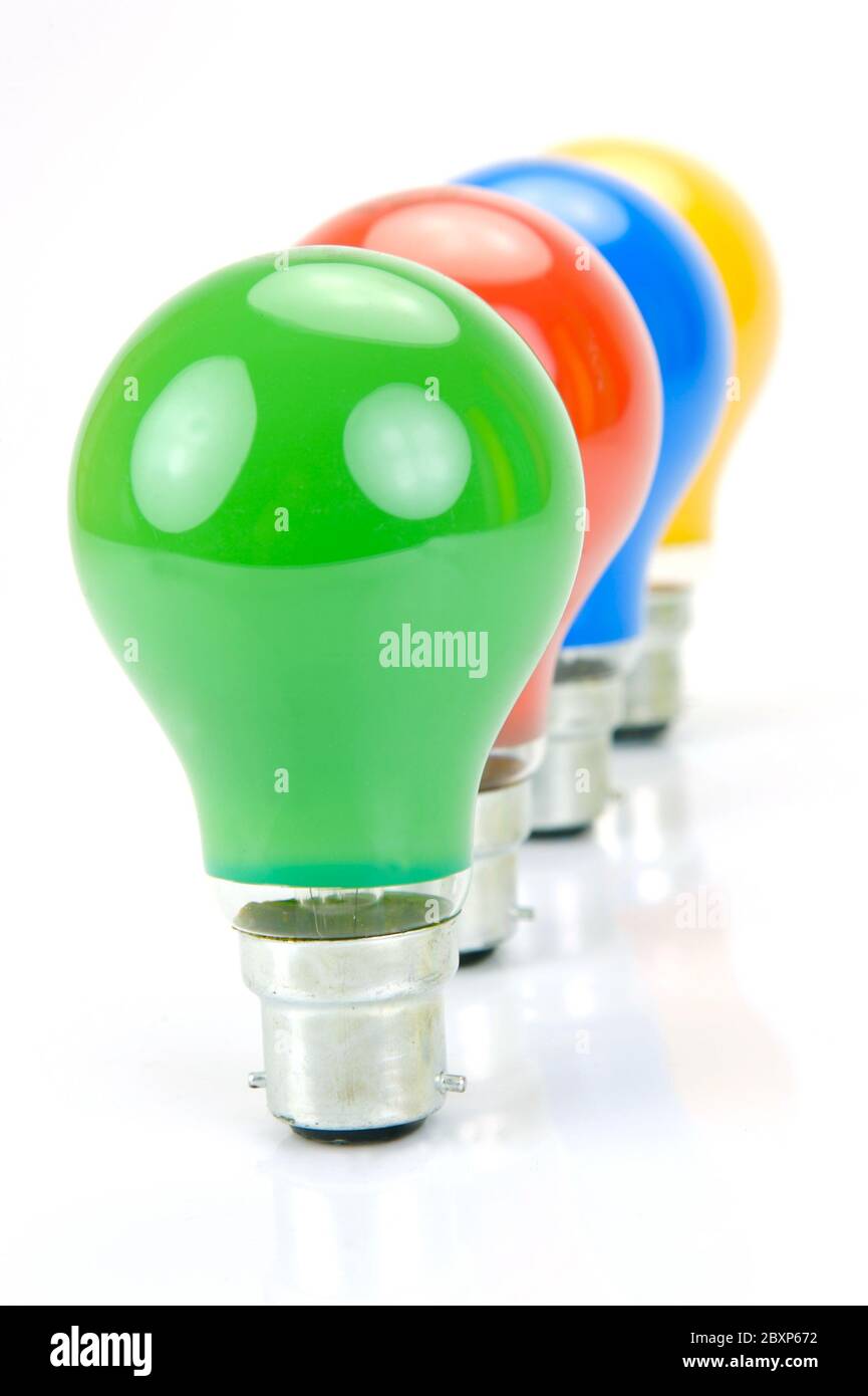 Colored Light Bulbs Stock Photo - Alamy