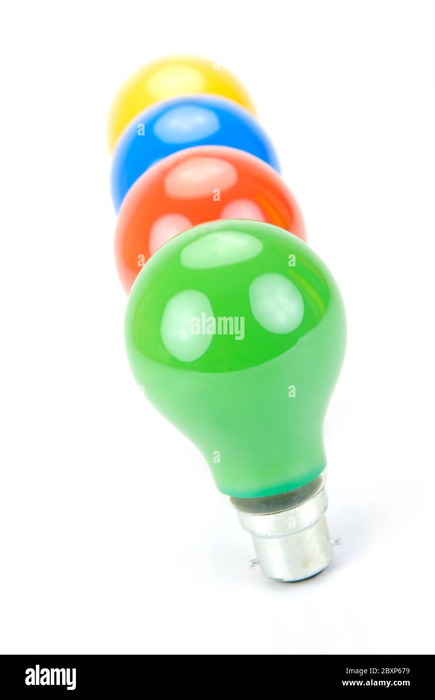 Colored Light Bulbs Stock Photo - Alamy