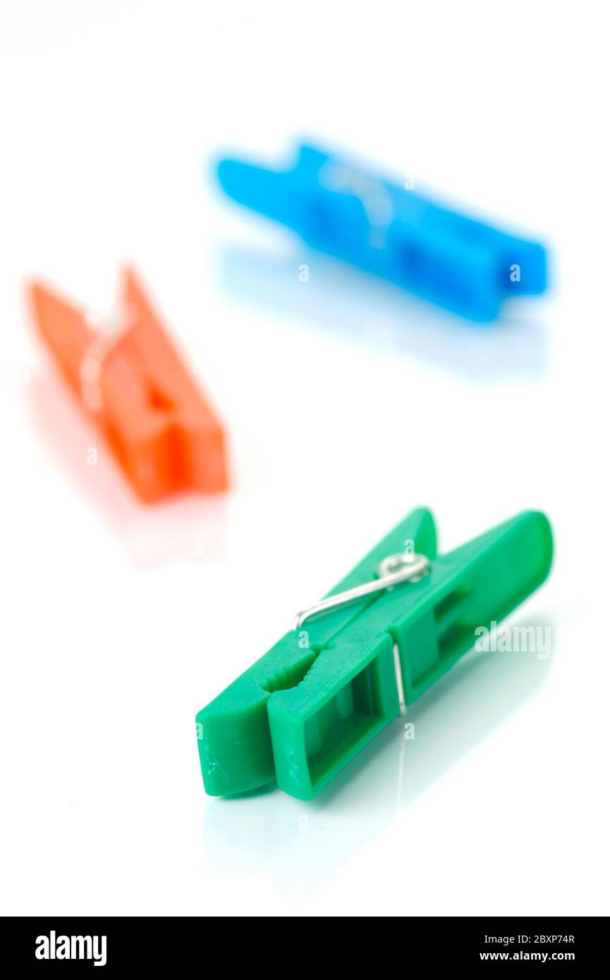 Washing pegs Cut Out Stock Images & Pictures - Alamy
