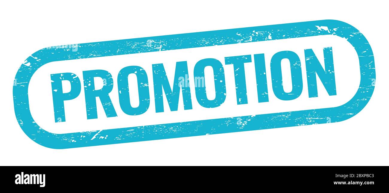 PROMOTION blue grungy stamp Stock Photo - Alamy