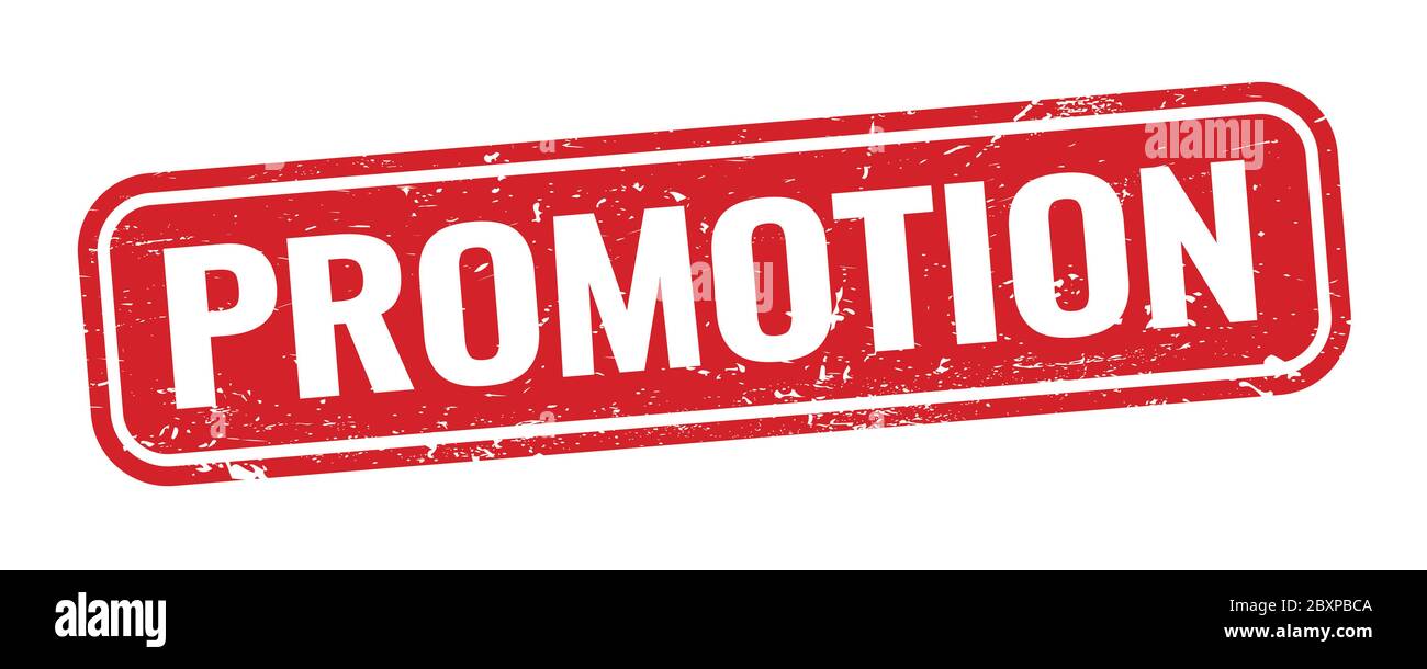 PROMOTION red rectangle stamp Stock Photo - Alamy