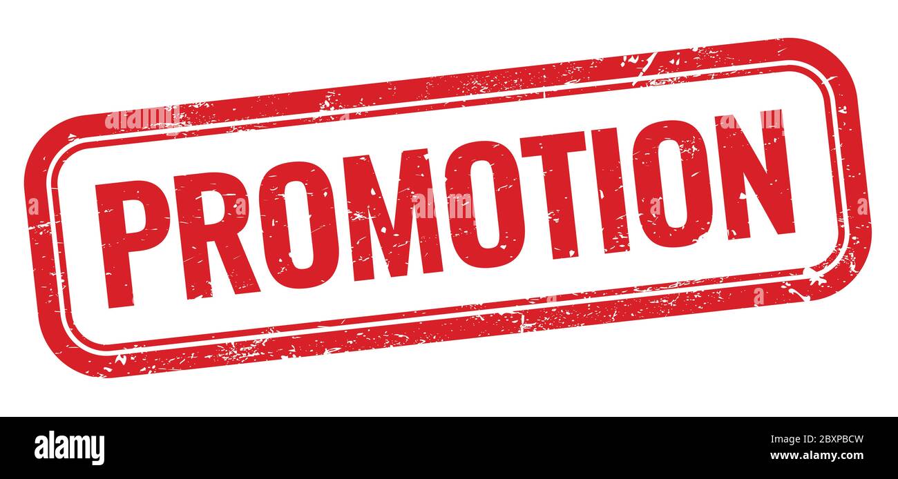 PROMOTION red rectangle stamp Stock Photo - Alamy