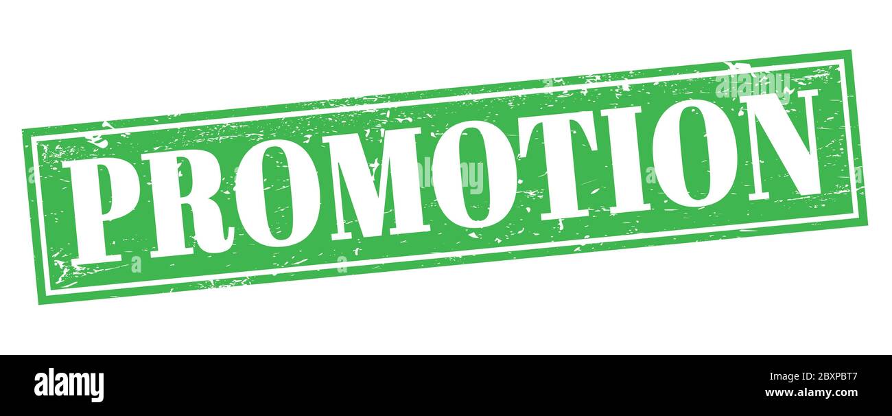PROMOTION green stamp Stock Photo - Alamy