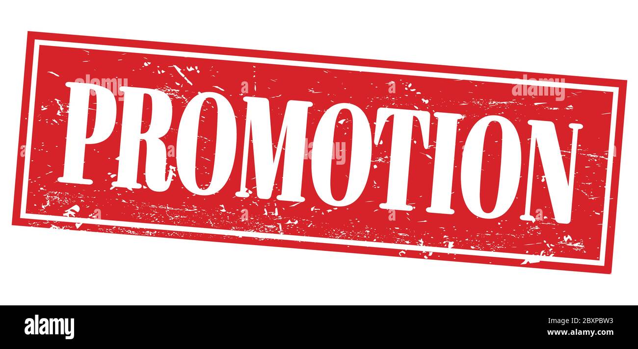 PROMOTION red rectangle stamp Stock Photo - Alamy