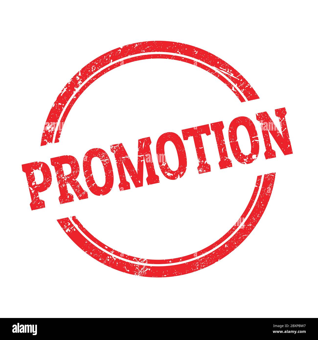PROMOTION red round stamp Stock Photo - Alamy