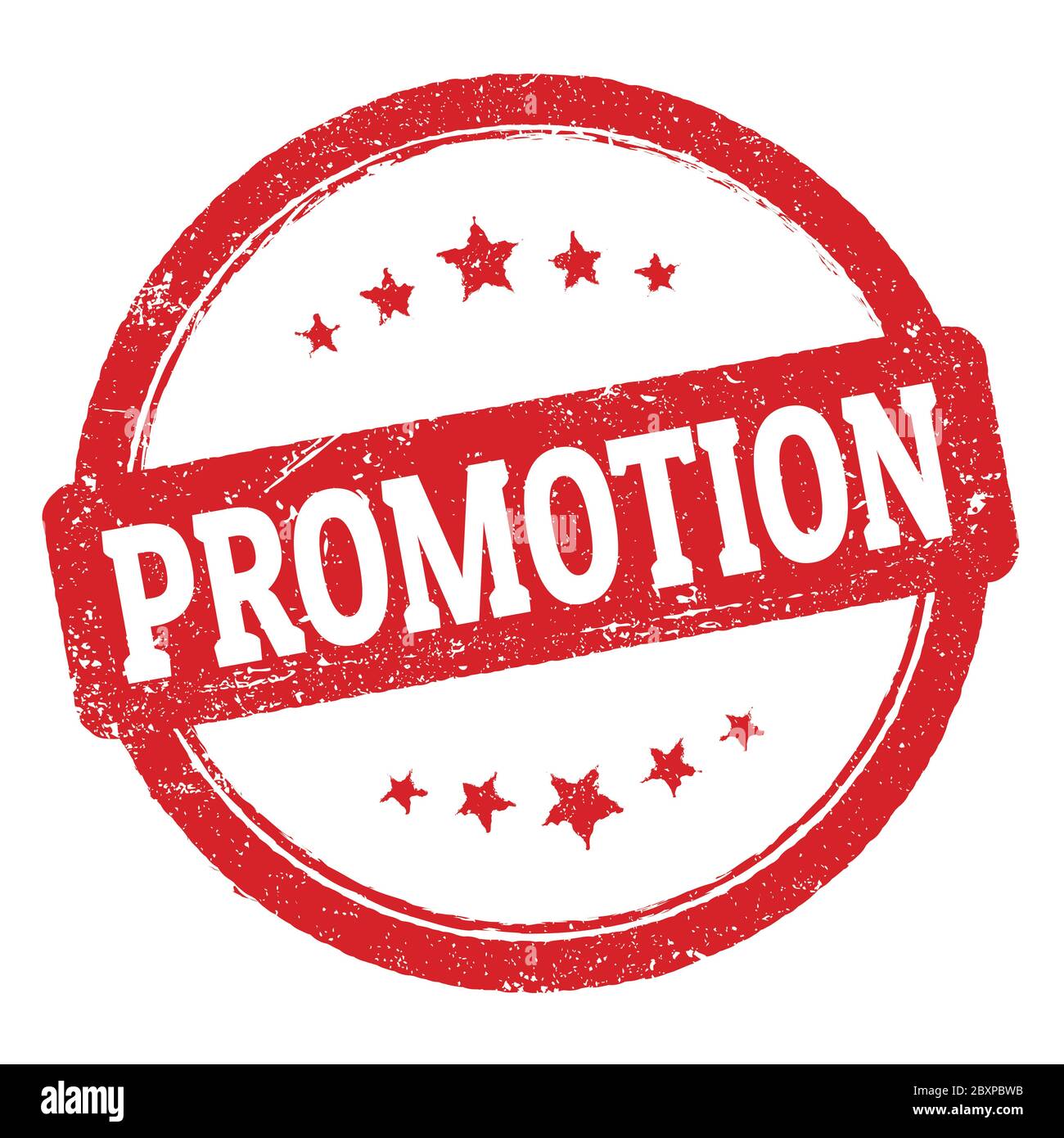 PROMOTION red round stamp Stock Photo - Alamy