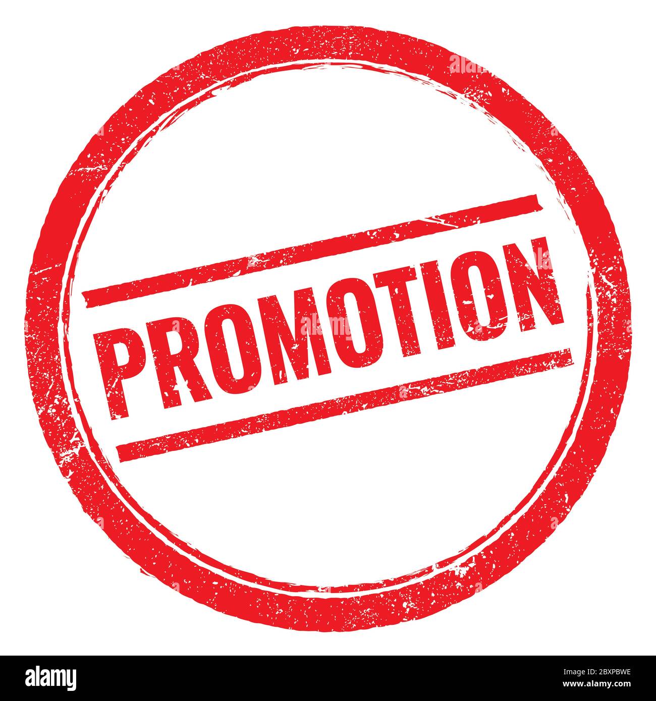 PROMOTION red round stamp Stock Photo - Alamy