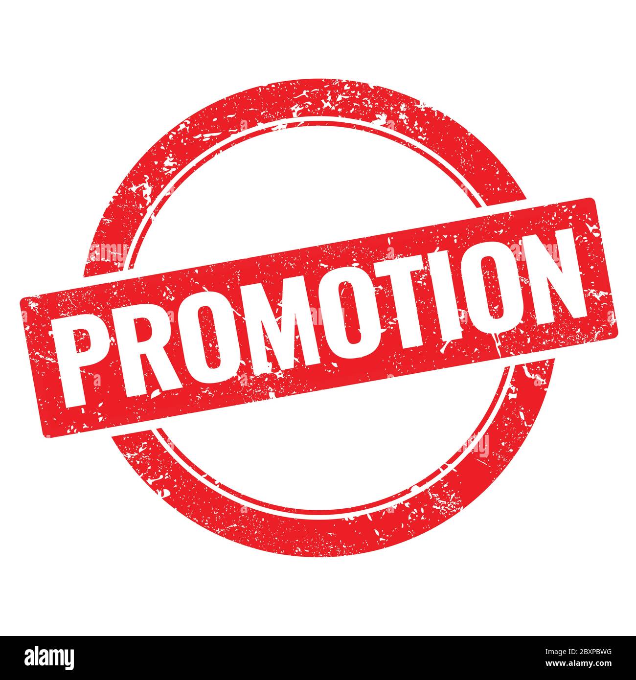 PROMOTION red round stamp Stock Photo - Alamy