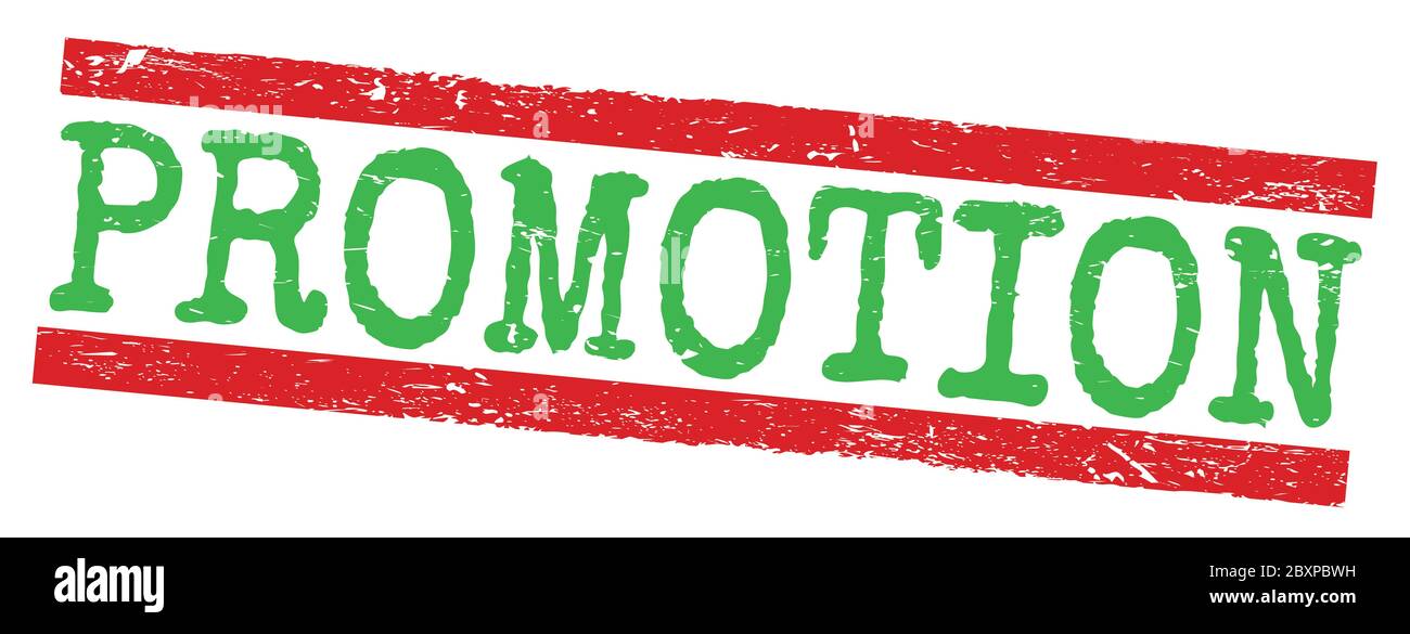 PROMOTION red green stamp Stock Photo - Alamy