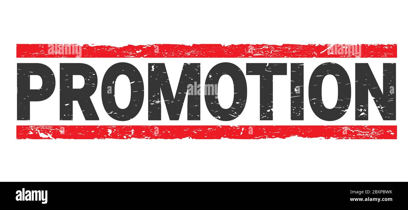 PROMOTION red black stamp Stock Photo - Alamy