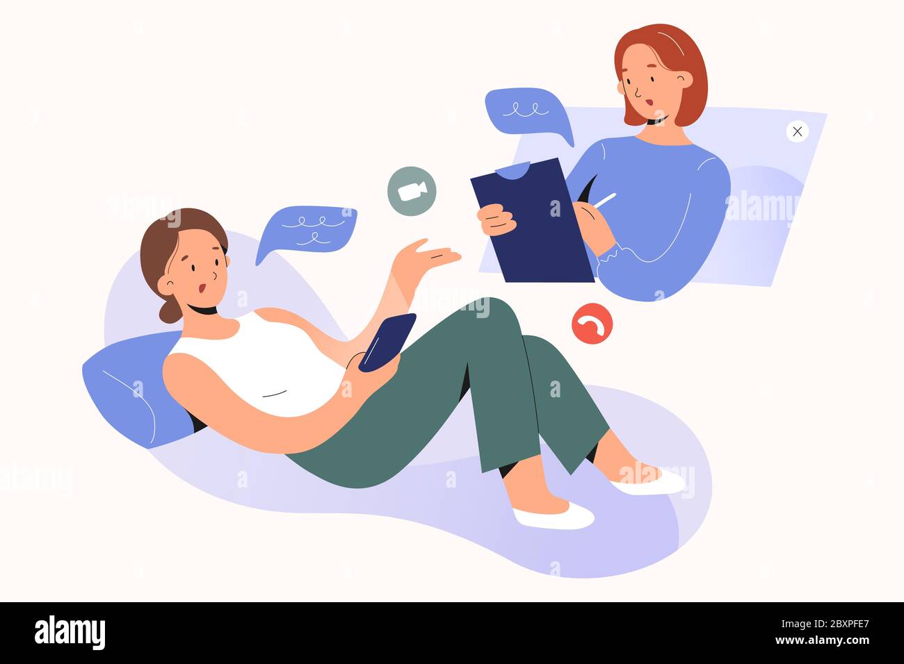 Psychotherapy counseling female patient Stock Vector Images - Alamy