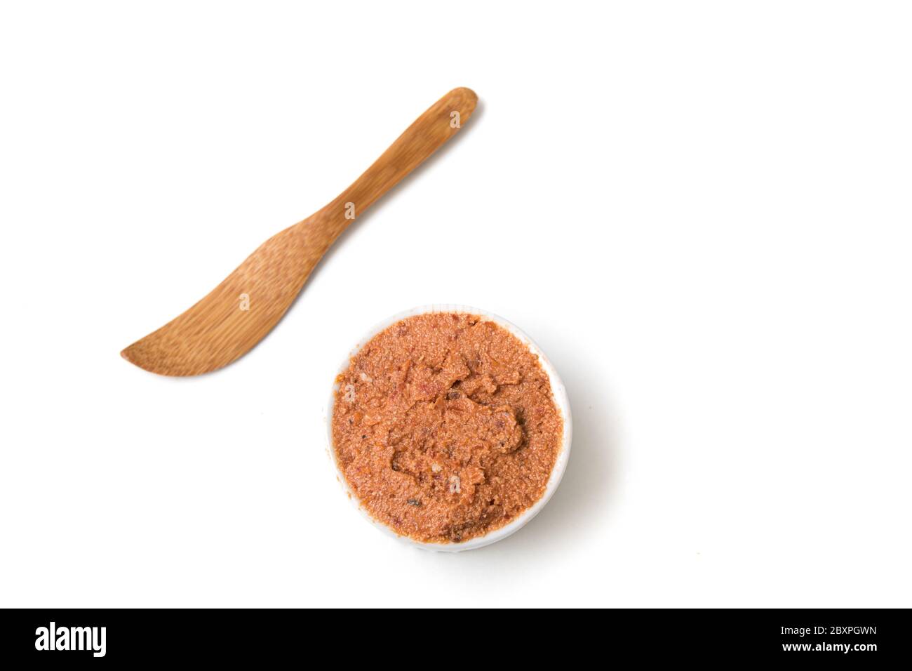 Sun-dried tomato paste. Dried Tomatoes paste isolated on white ...