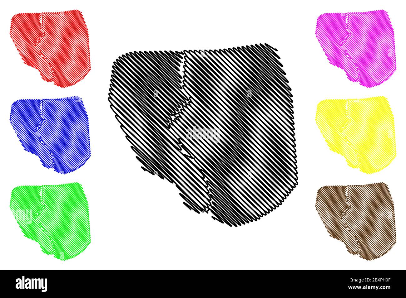 Rustavi City (Republic of Georgia) map vector illustration, scribble ...