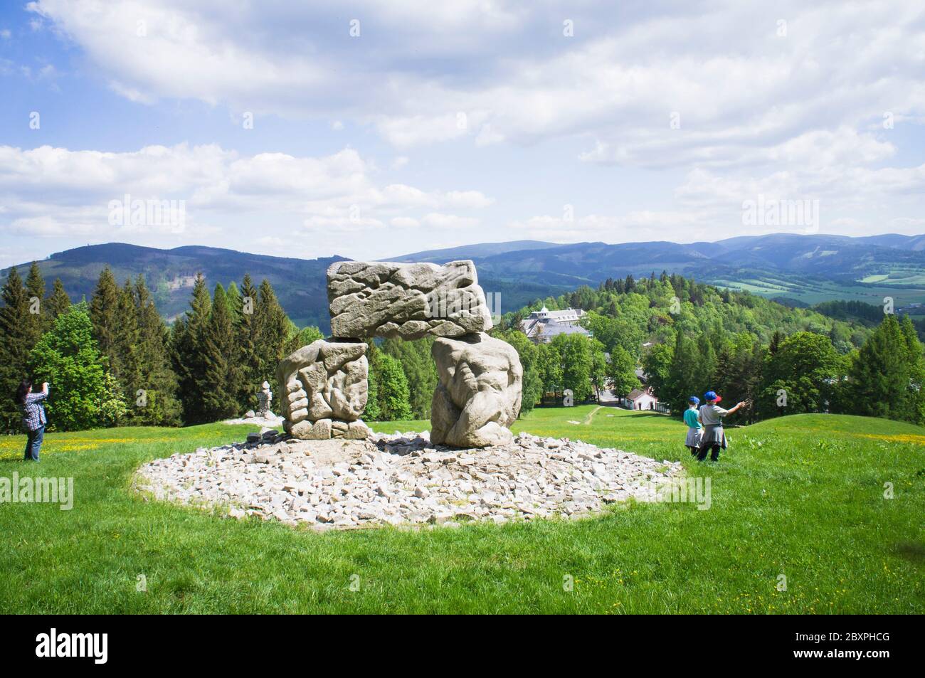 The Path of Life by sculptor Jan Simek at South Slope and in backround ...