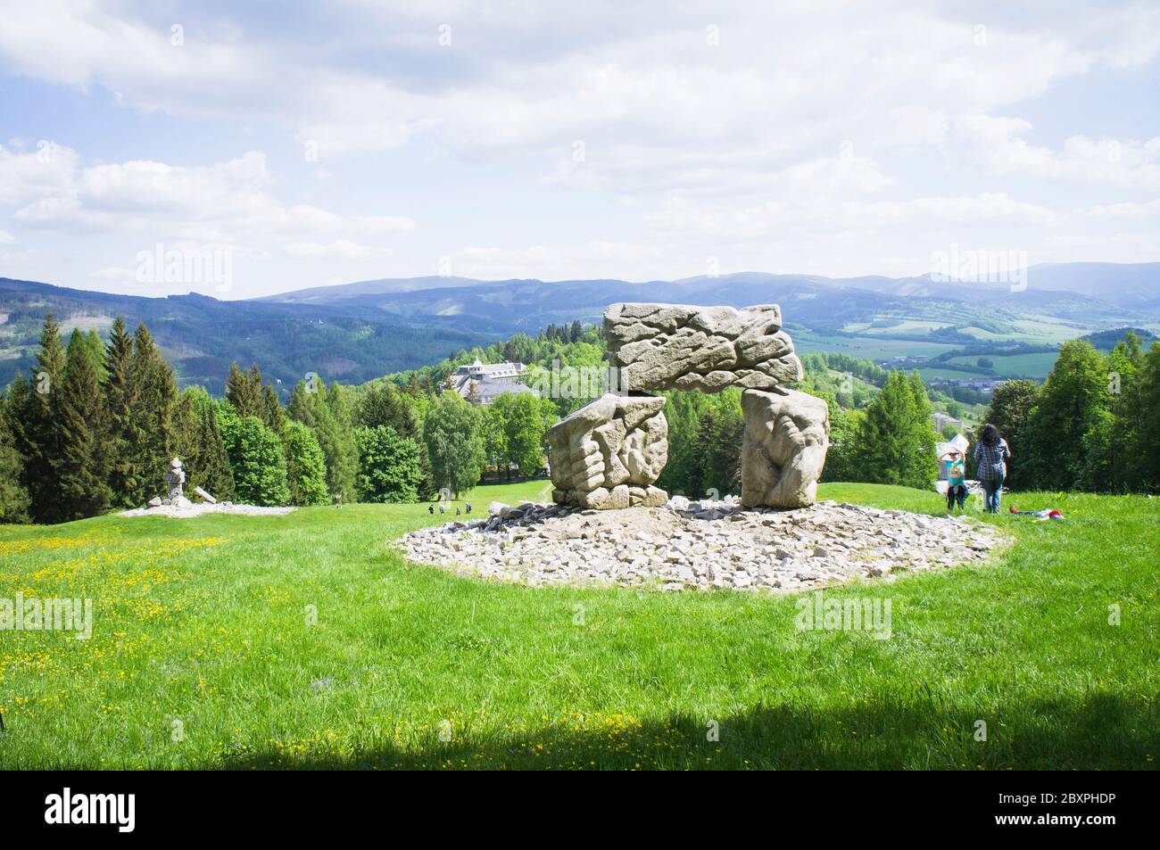 The Path of Life by sculptor Jan Simek at South Slope and in backround ...
