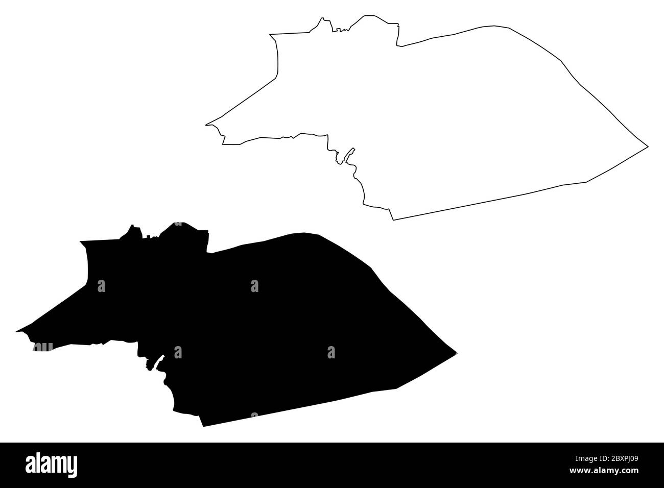 Zarqa City (Hashemite Kingdom of Jordan) map vector illustration ...