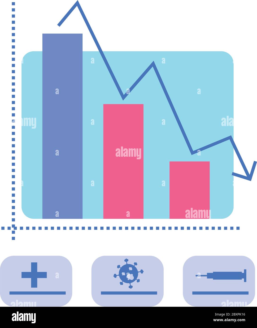 template medical infographic, bar graph vector illustration design ...
