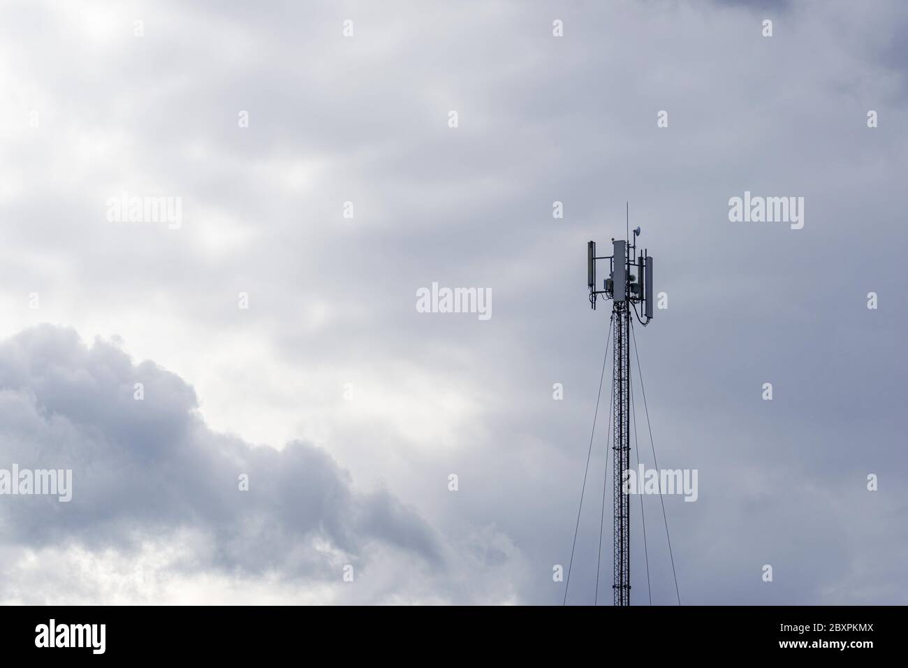 Telecommunication tower of cellular. 4G and 5G Base Station. Wireless Communication Antenna ...