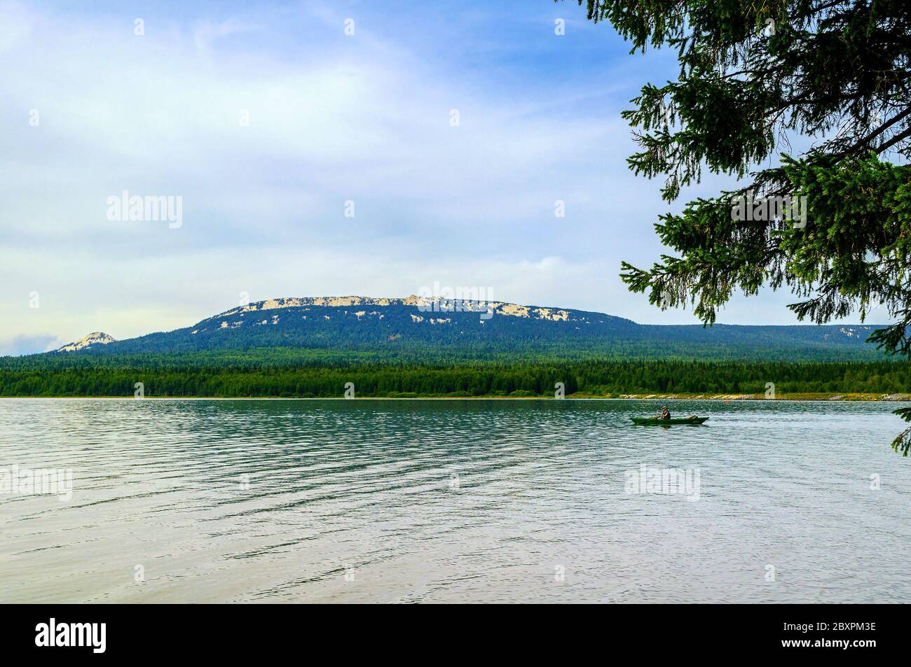 Summer landscape - mountain lake and Zyuratkul mountain range, Southern ...