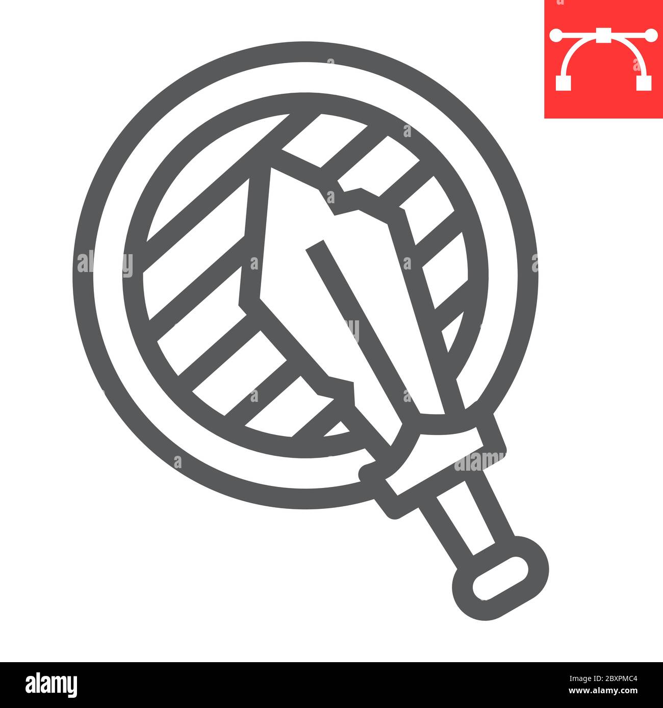 RPG game line icon, video games and battle, sword with shield sign ...