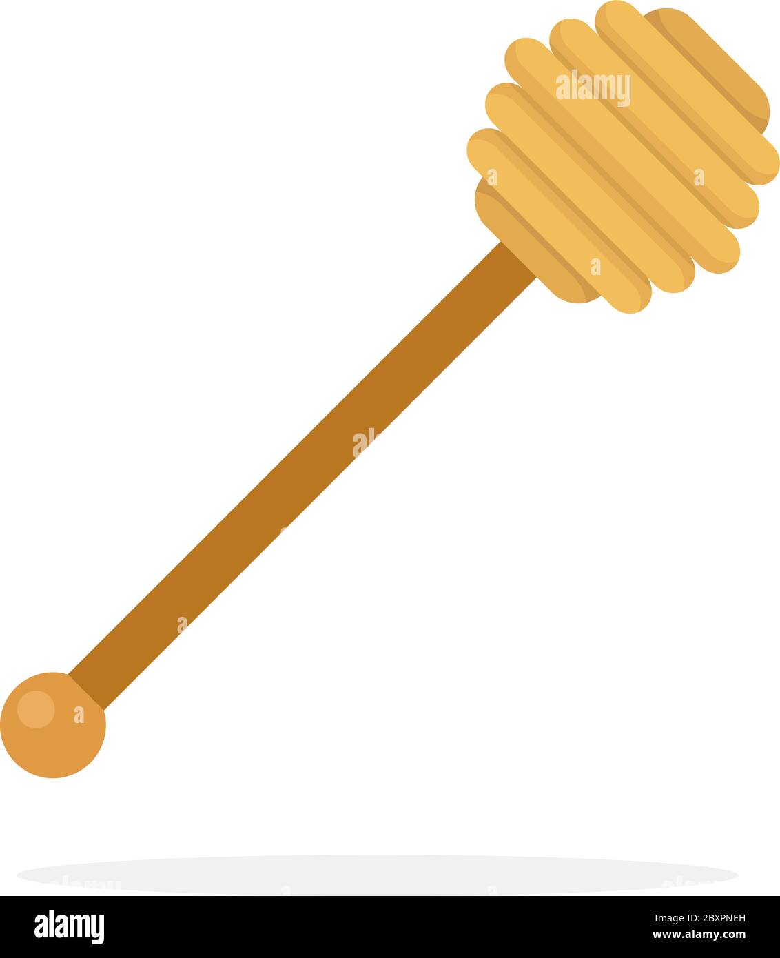 Wooden spoon for honey vector flat material design isolated object on ...