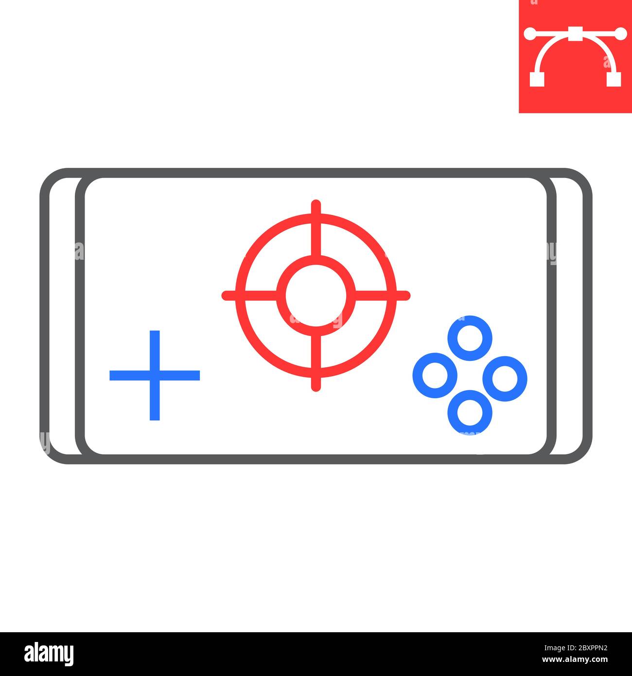 Mobile game color line icon, video games and smartphone, mobile gaming ...
