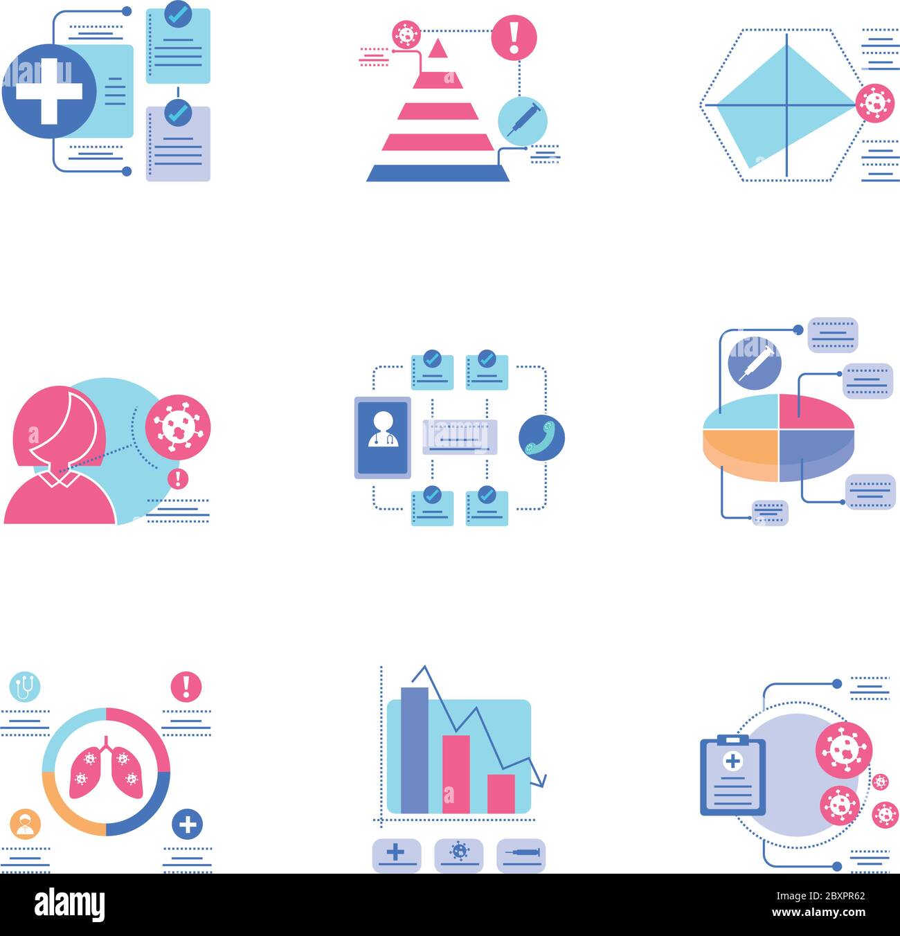 set of icons healthcare infographics vector illustration design Stock ...