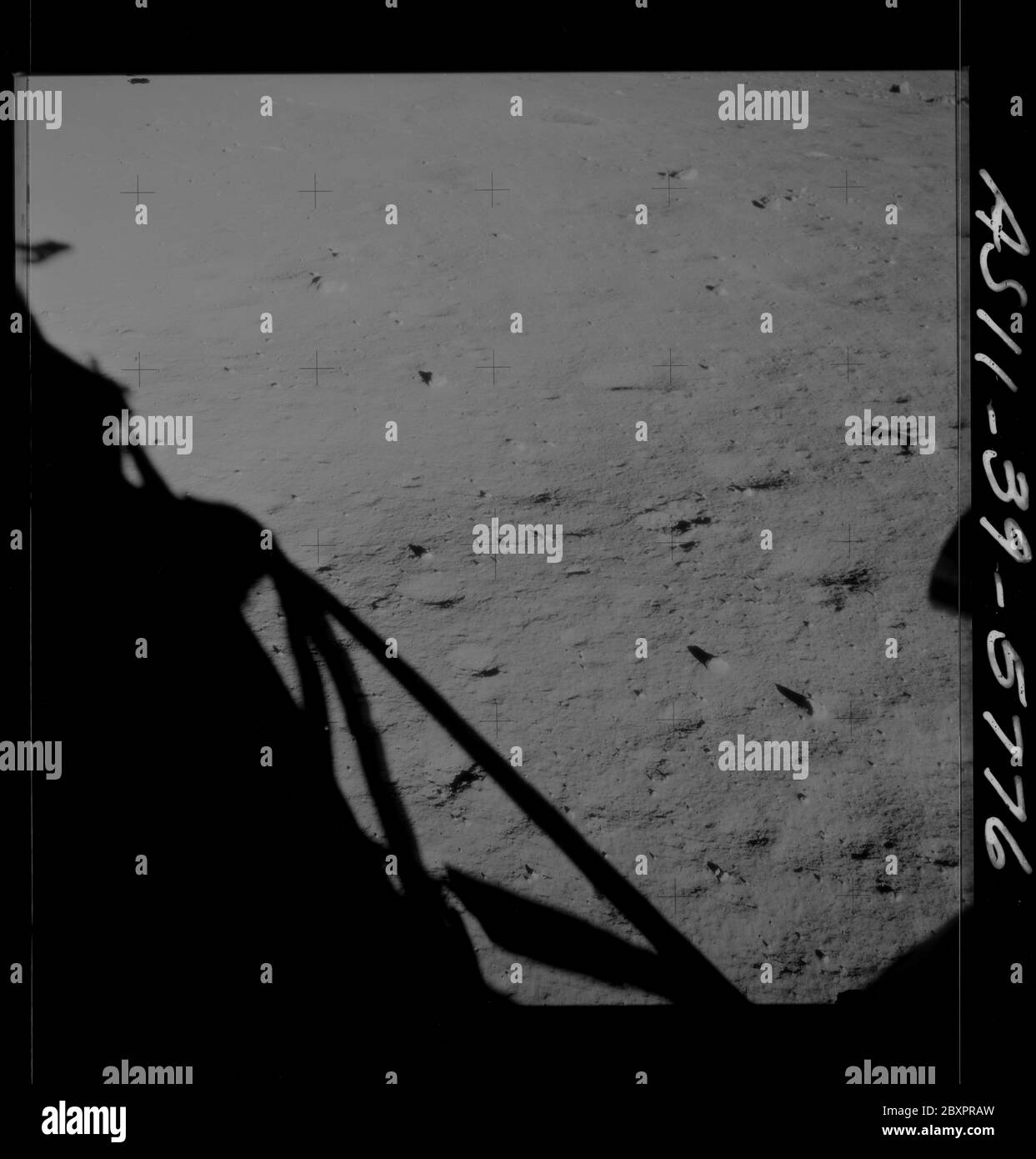 AS11-39-5776 - Apollo 11 - Apollo 11 Mission image - Shadow of Lunar ...