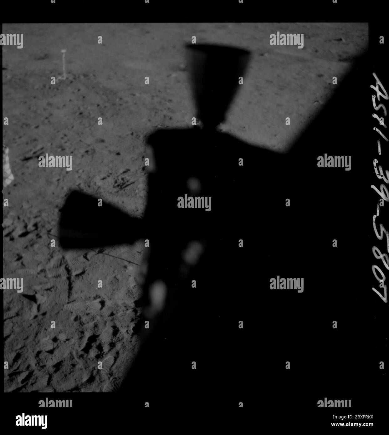 AS11-39-5807 - Apollo 11 - Apollo 11 Mission image - Shadow of Lunar ...