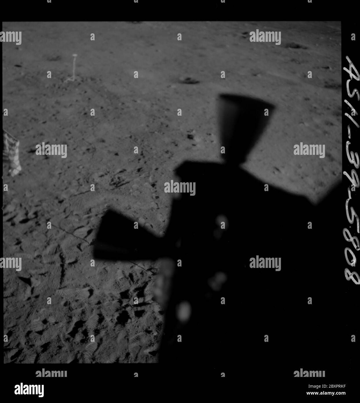 AS11-39-5808 - Apollo 11 - Apollo 11 Mission image - Shadow of Lunar ...
