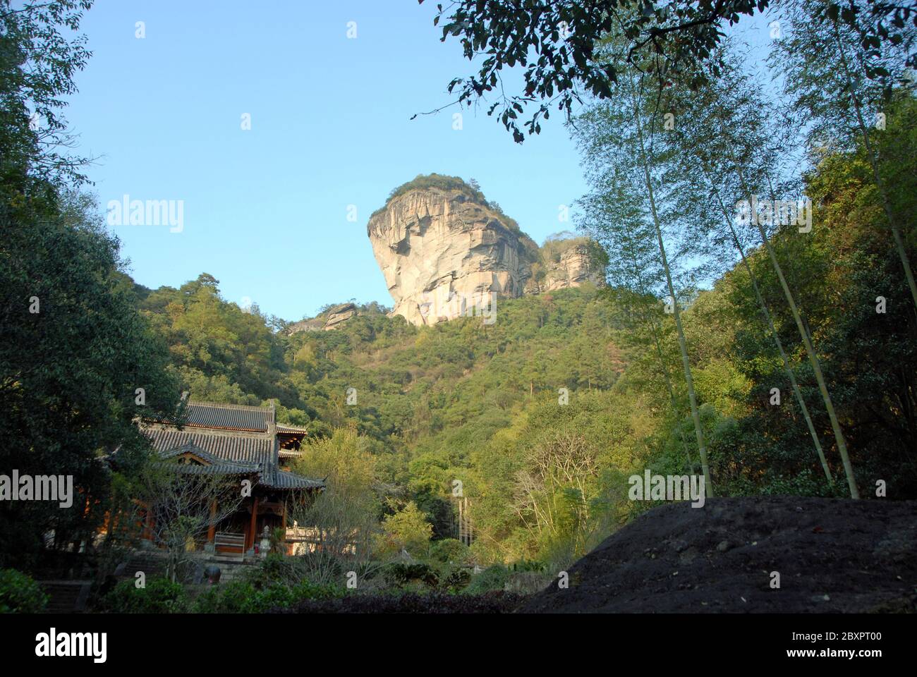 Wuyishan mountains in Fujian Province, China. View of DaWang Peak ...