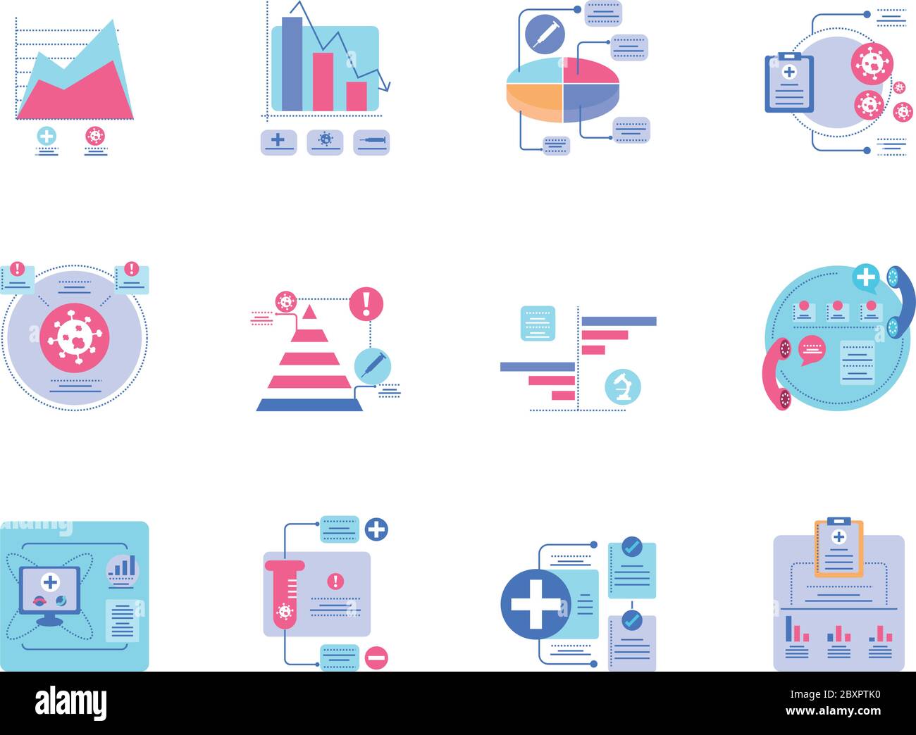 set of icons healthcare infographics vector illustration design Stock ...