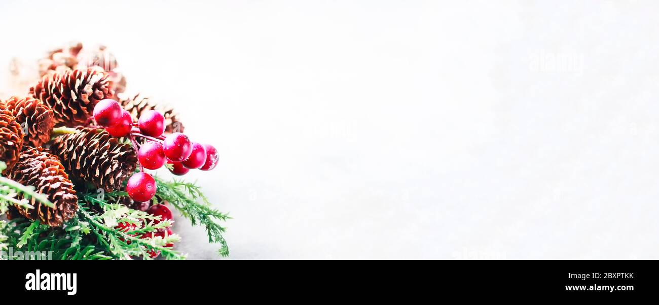 New Year and Christmas background. Christmas frame with decoration ...