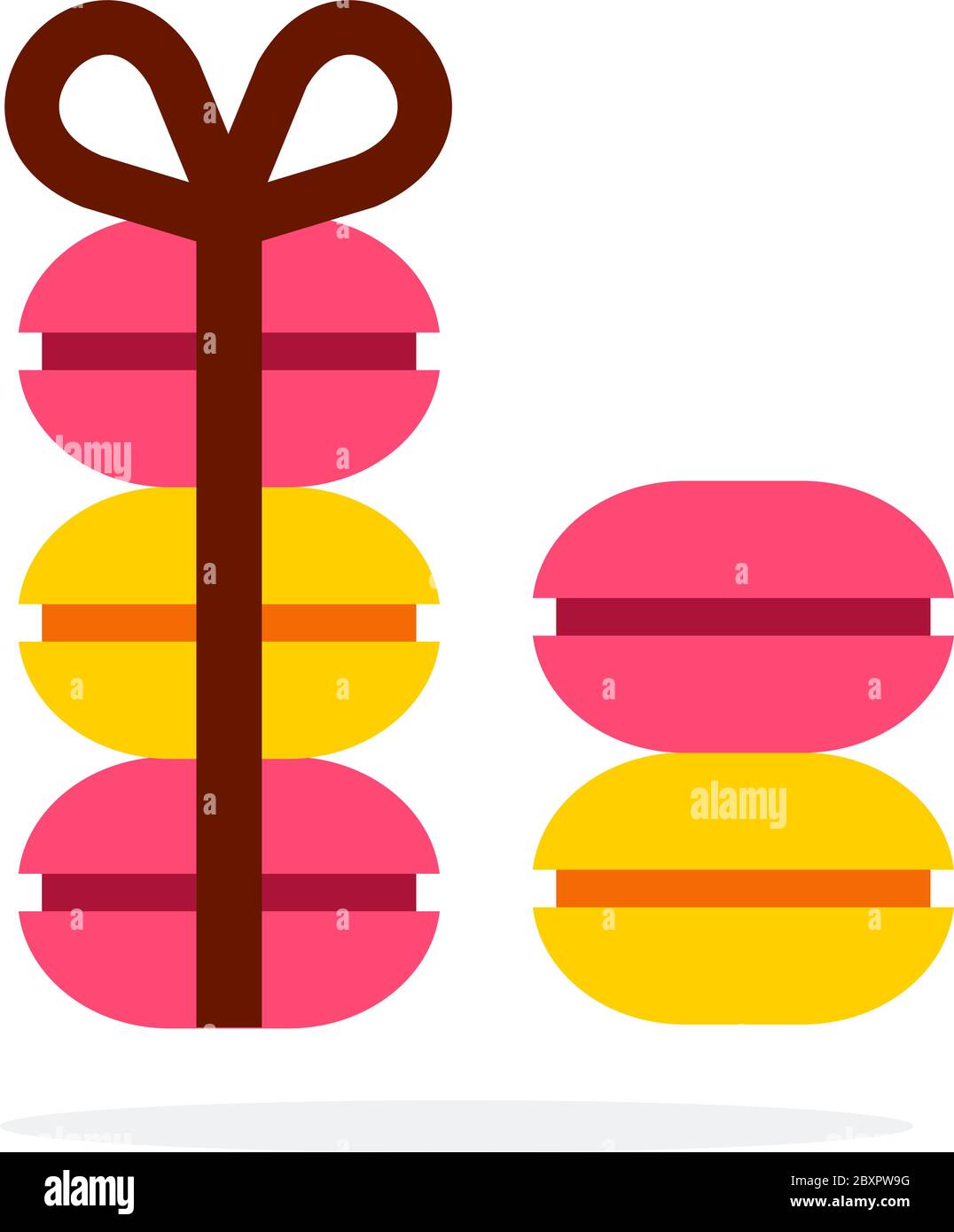 Macaroons vector flat material design isolated object on white ...