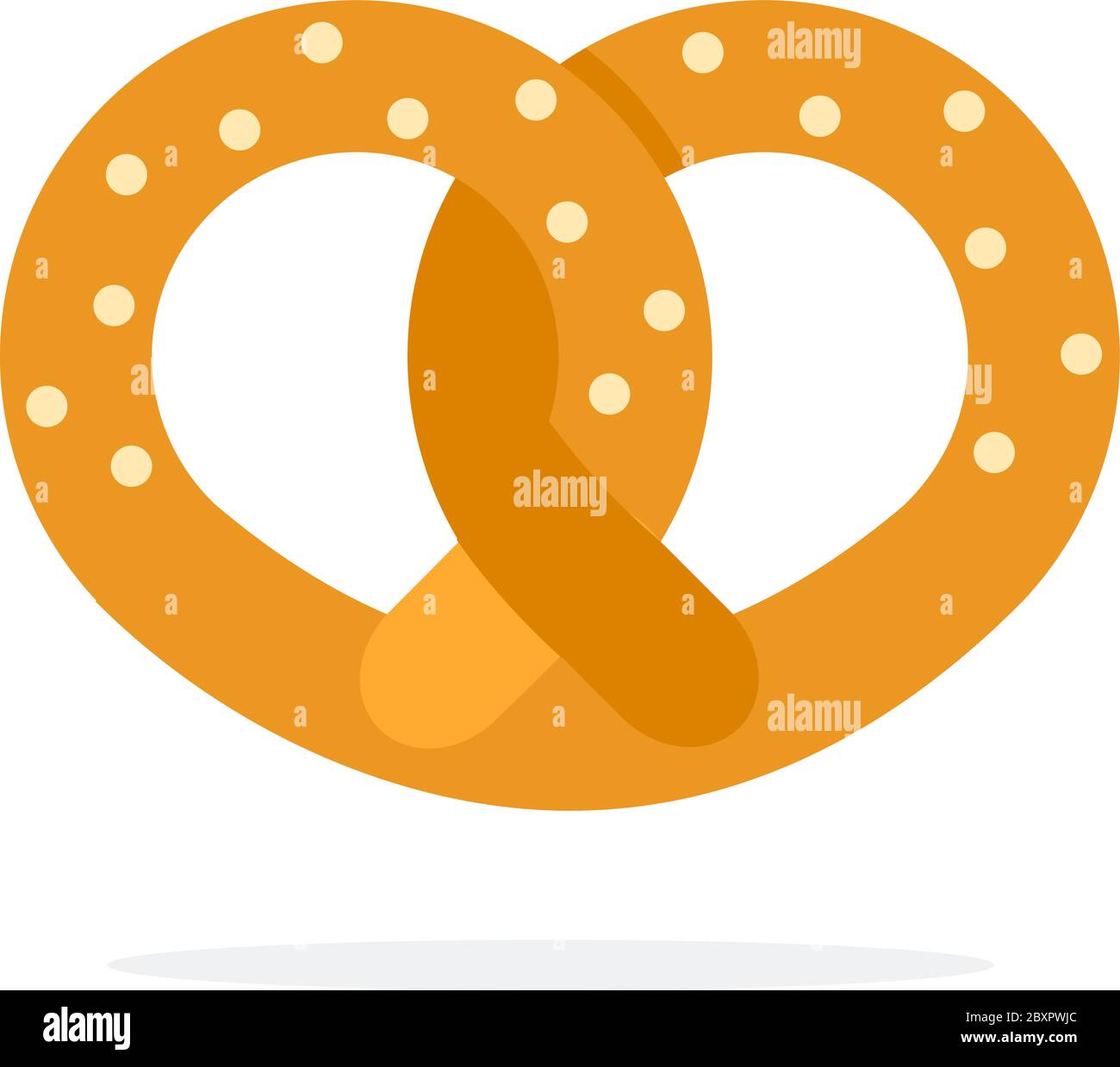 Pretzel vector flat material design isolated object on white background ...