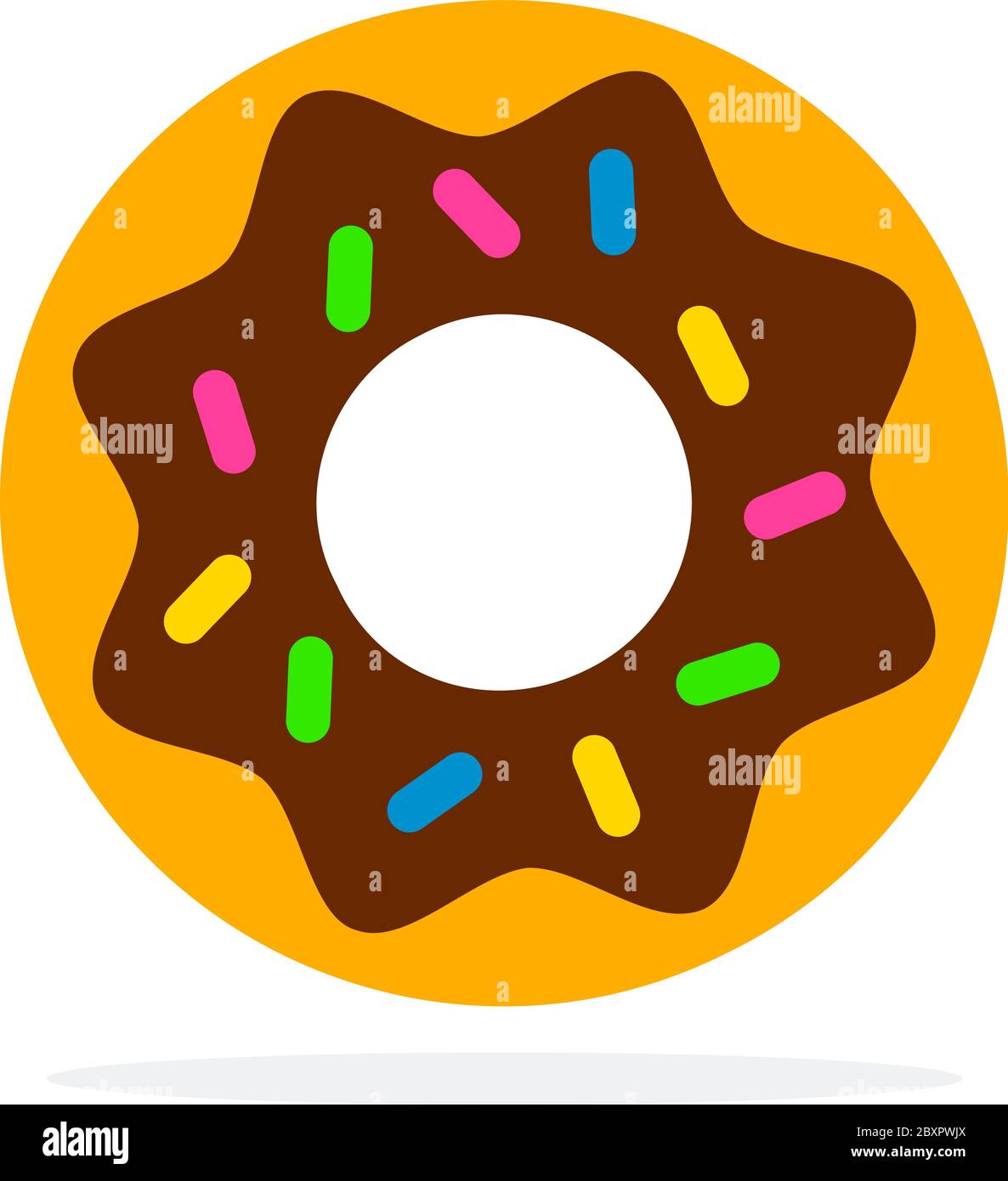 Donut with icing vector flat material design isolated object on white ...