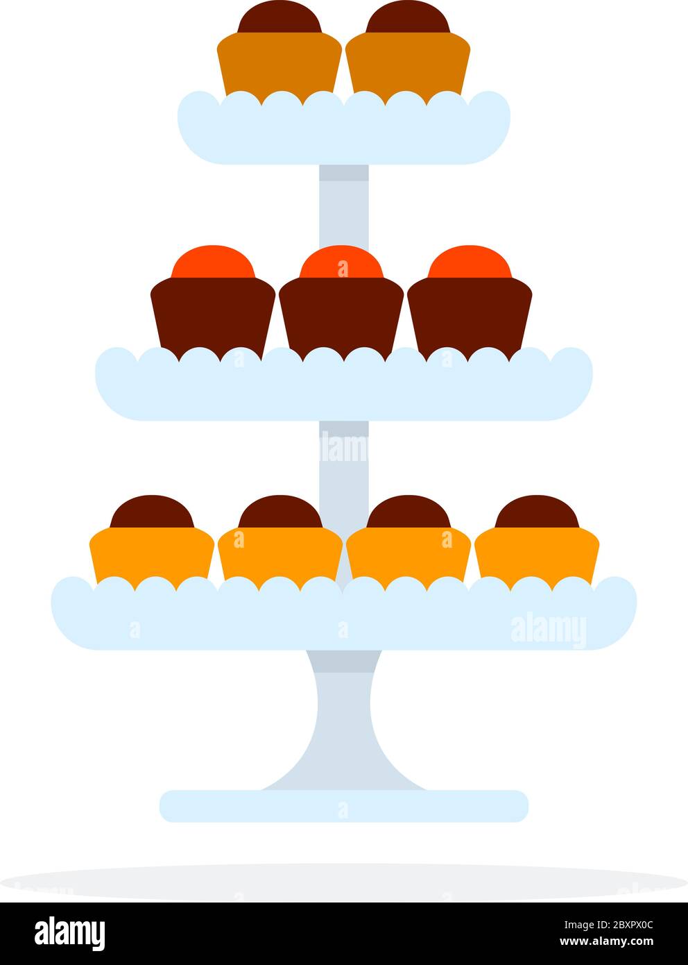 Cup cakes vector flat material design isolated object on white ...