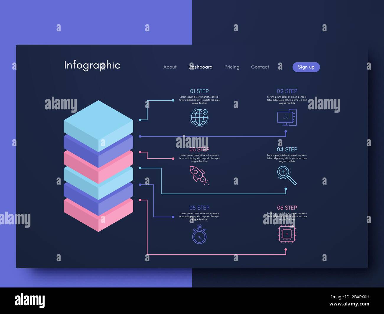 Vector graphic infographics. Template for creating mobile applications ...