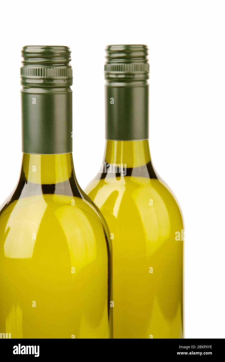 Bottles of white wine Stock Photo - Alamy