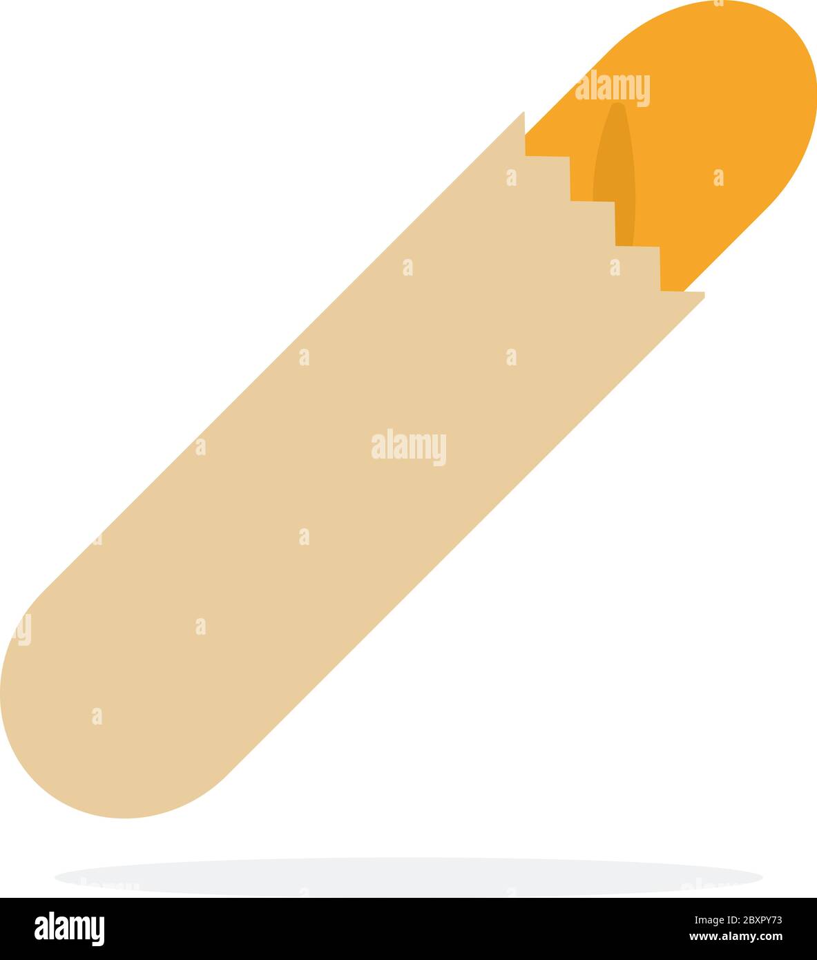 Long white bread packaging vector flat material design isolated object ...