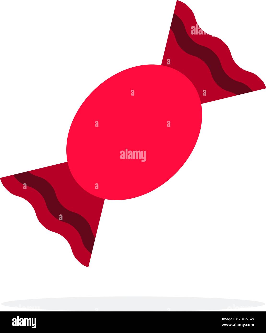 Candy In A Red Wrapper Vector Flat Material Design Isolated Object On White Background Stock