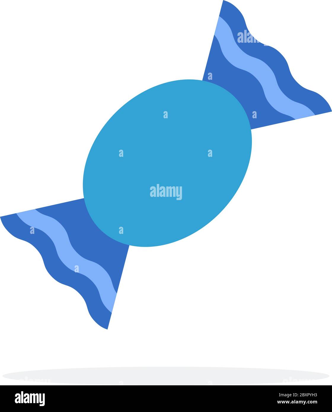 Candy in a blue wrapper vector flat material design isolated object on ...