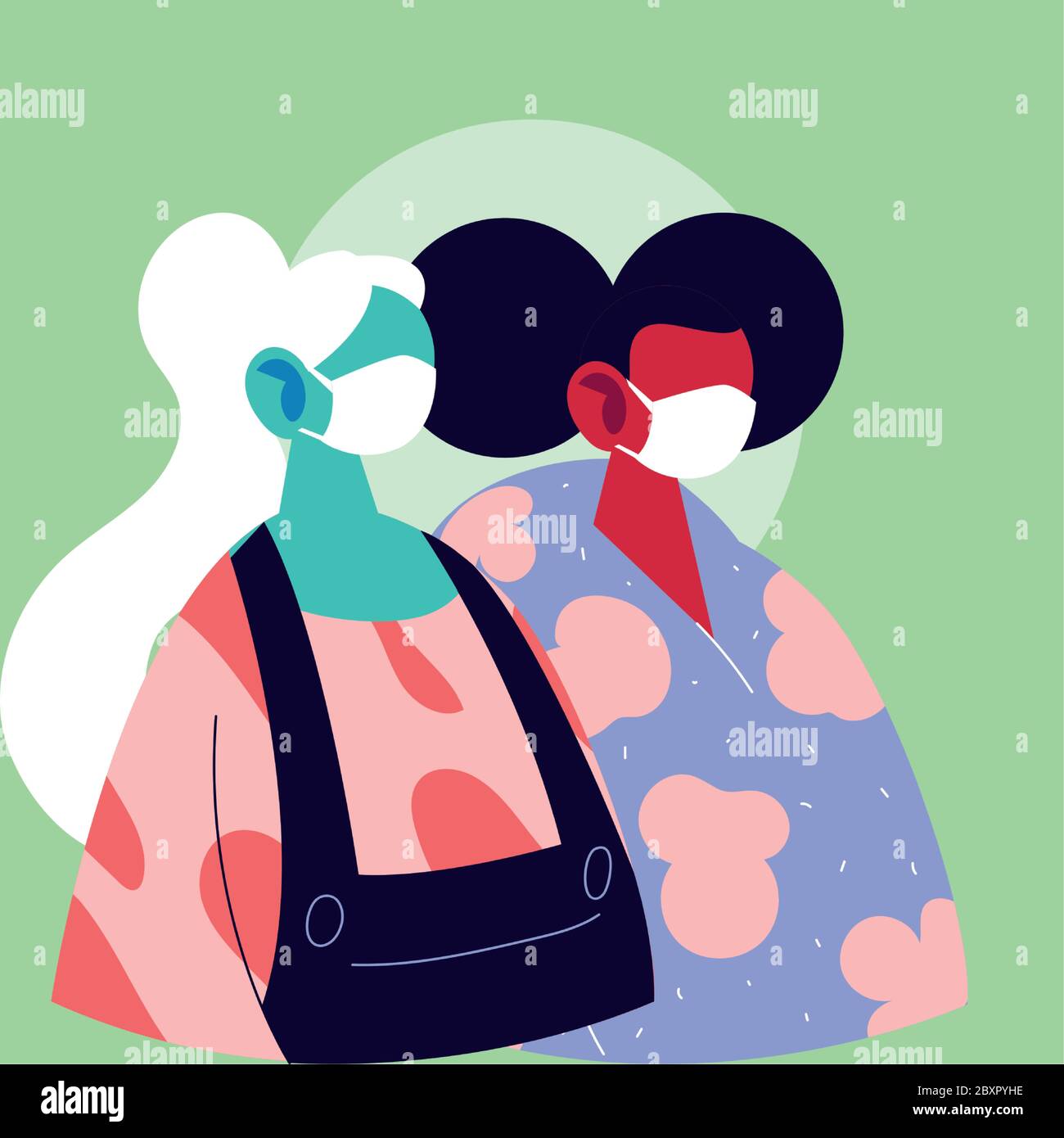 Women cartoons with masks design of Medical care health and emergency ...